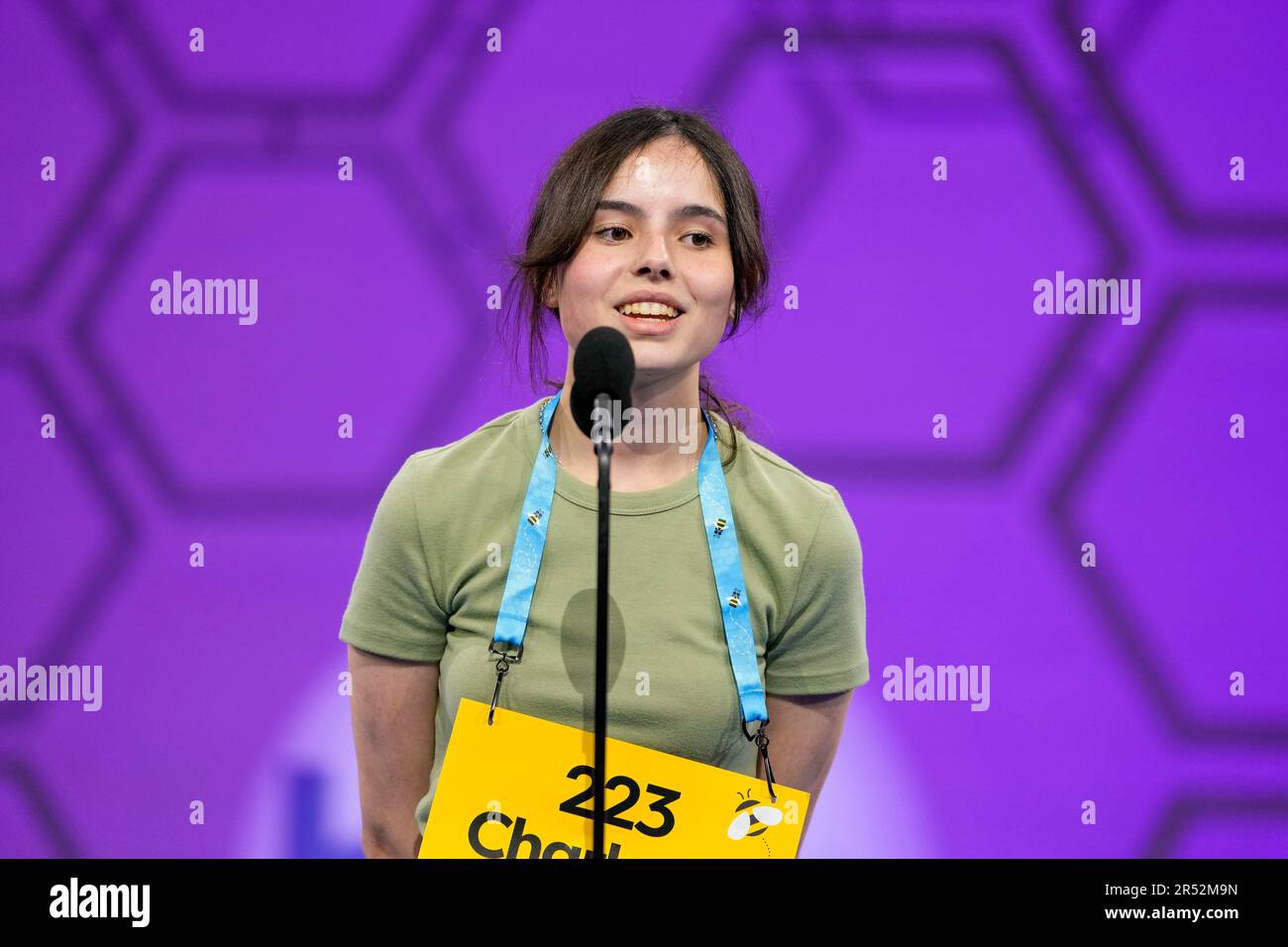 Charlotte Walsh, 14, from Arlington, Va., competes during the Scripps ...