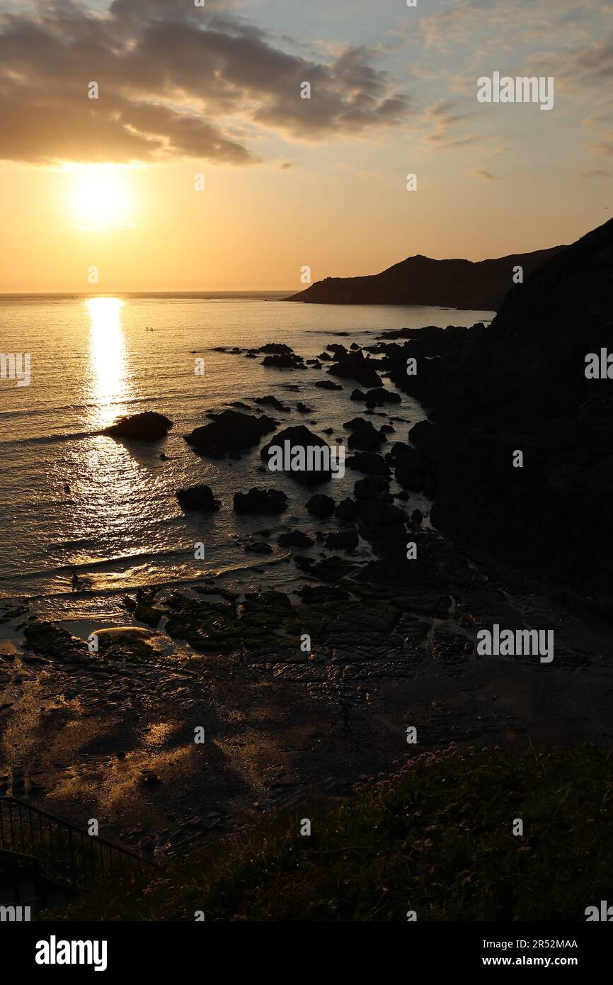 Woolacombe beach sunset hi-res stock photography and images - Alamy
