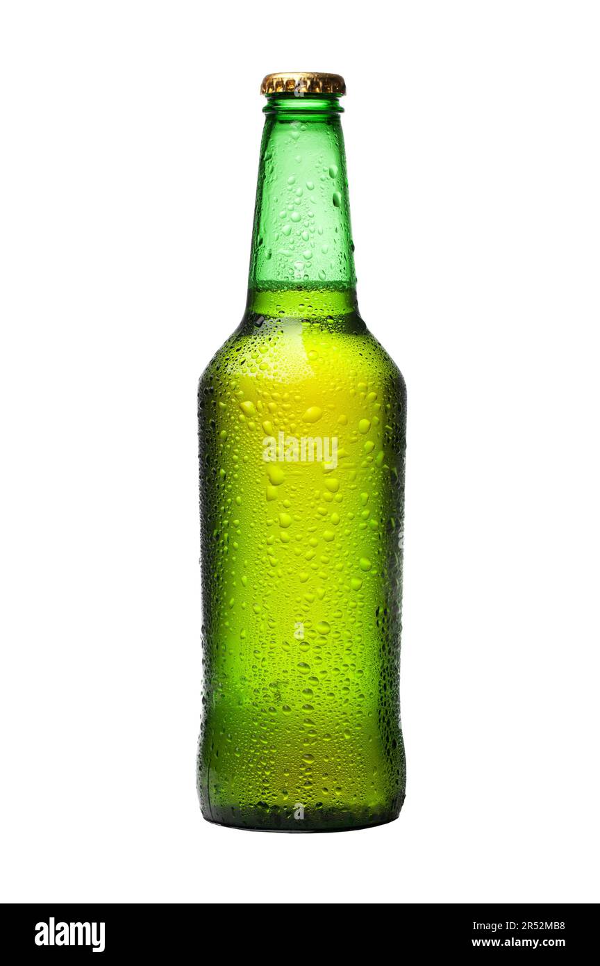full beer bottles over White background Stock Photo - Alamy