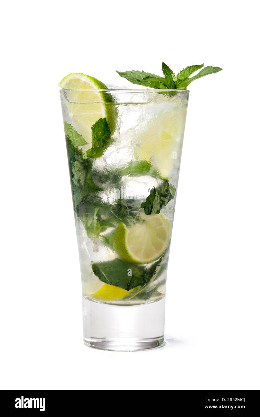 cold fresh lemonade. Isolated on white background Stock Photo - Alamy