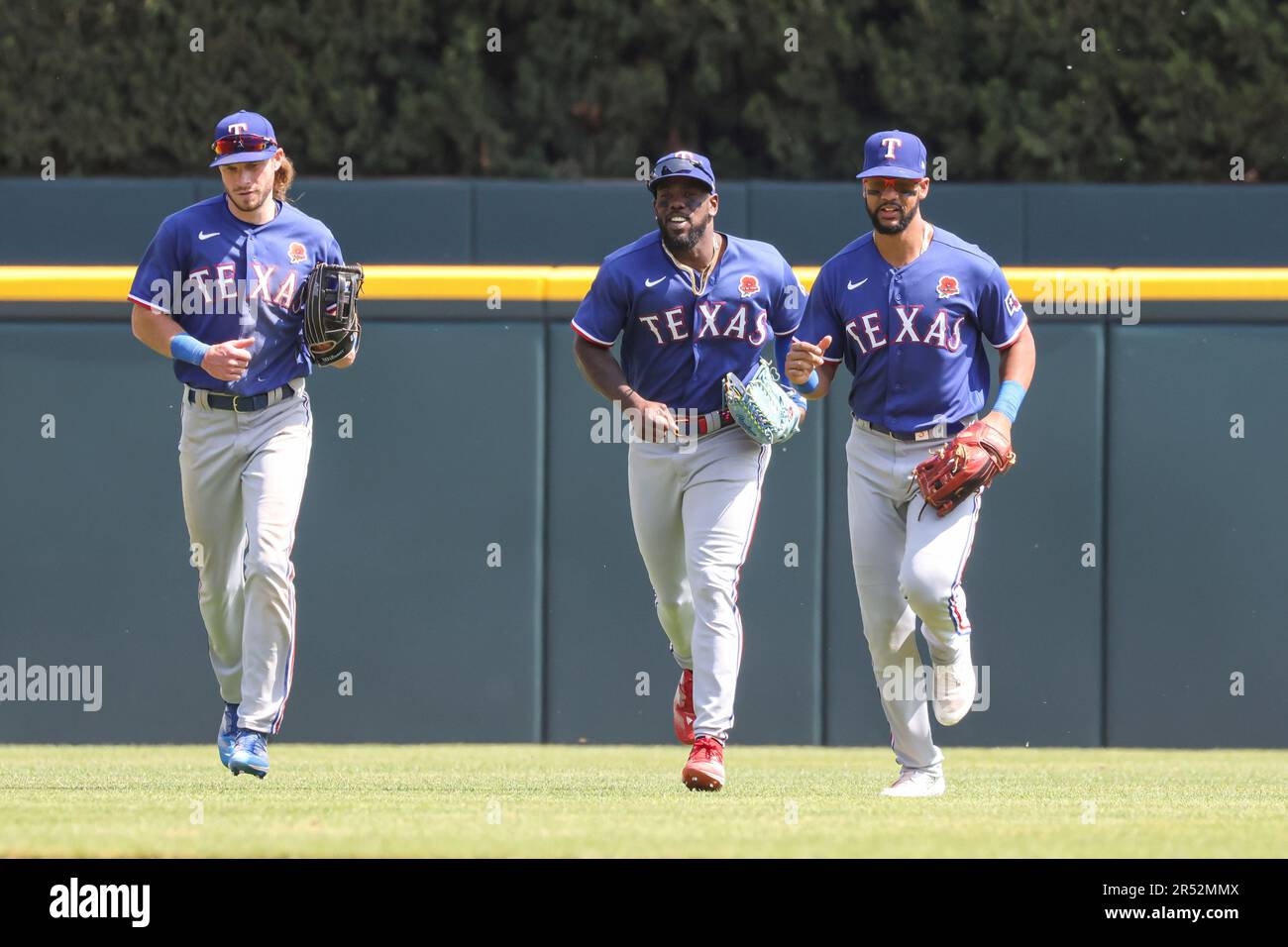 DETROIT, MI - MAY 29: From the left, Texas Rangers outfielder Travis ...