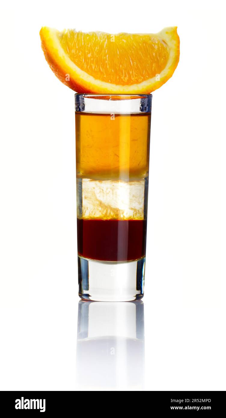Sliced short alcohol cocktail isolated on white background Stock Photo ...