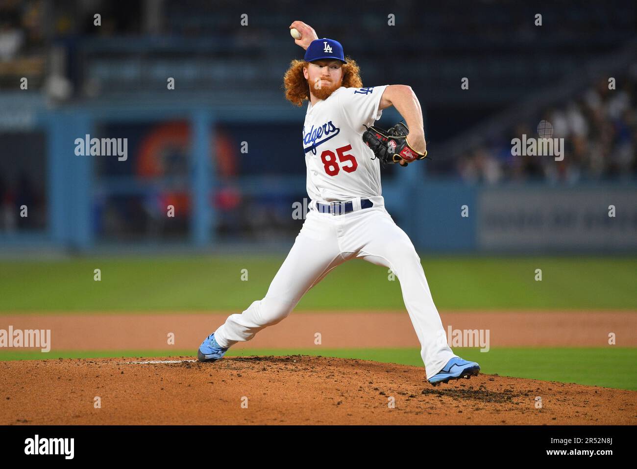 LOS ANGELES, CA - APRIL 17: Los Angeles Dodgers pitcher Dustin May (85 ...