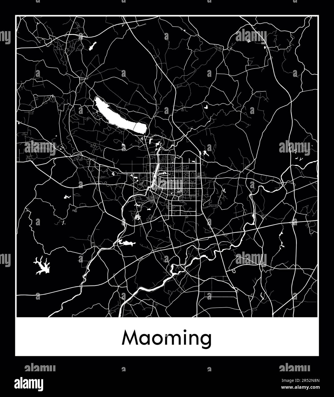 Minimal city map of Maoming (China AsiMinimal city map of Maoming ...