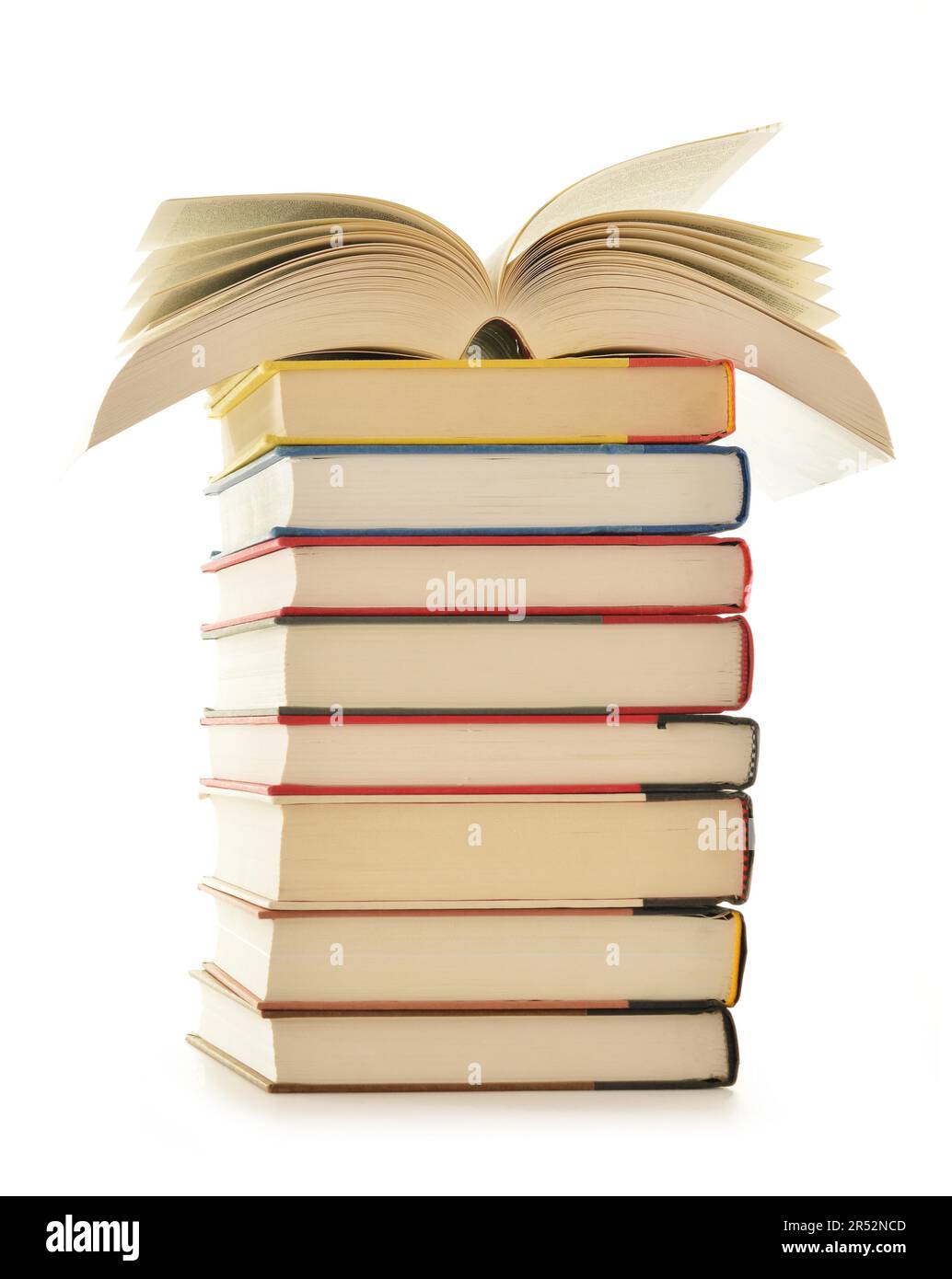 Stack of books isolated on white background Stock Photo - Alamy