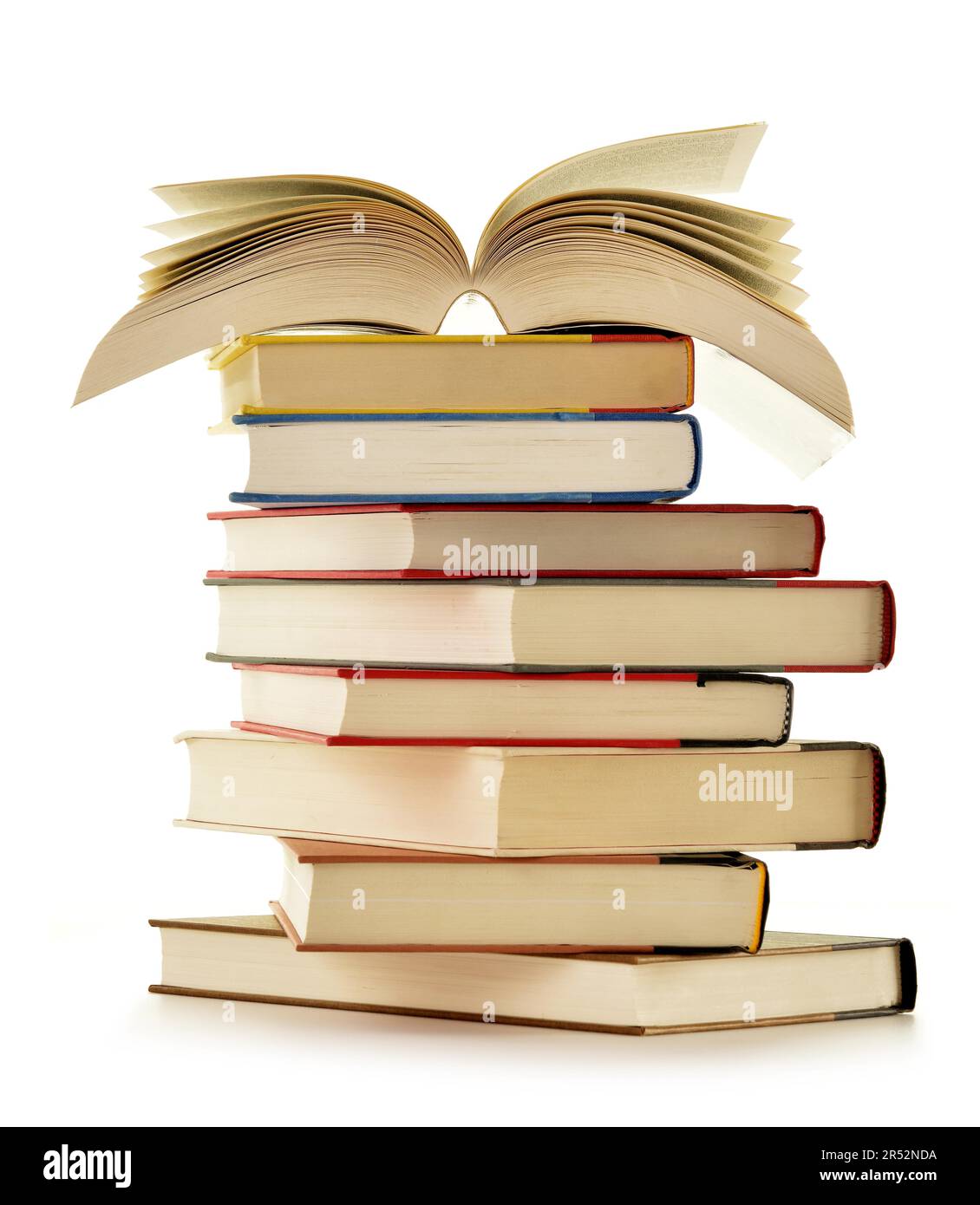Stack of books isolated on white background Stock Photo - Alamy