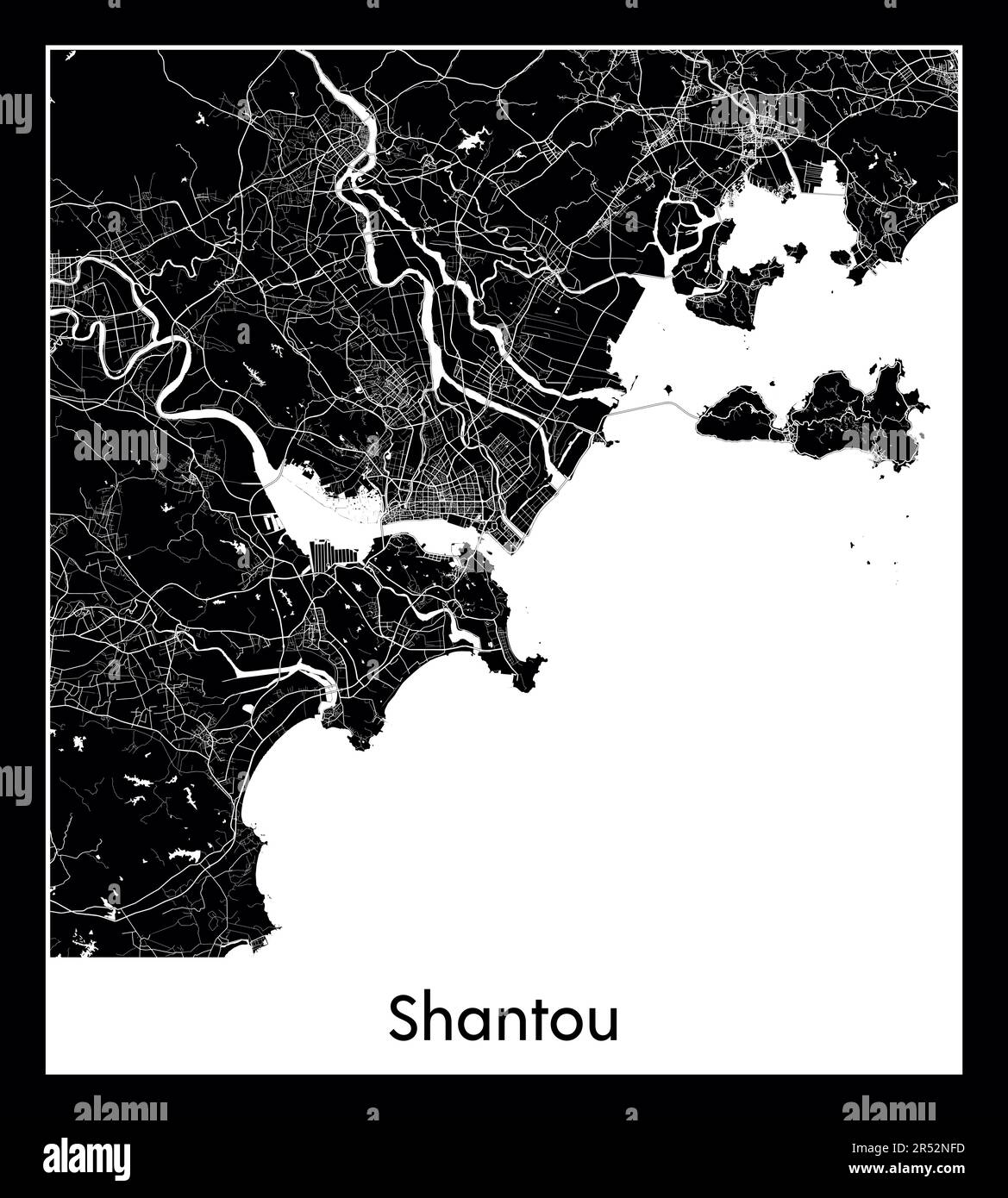 Minimal city map of Shantou (China AsiaMinimal city map of Shantou ...