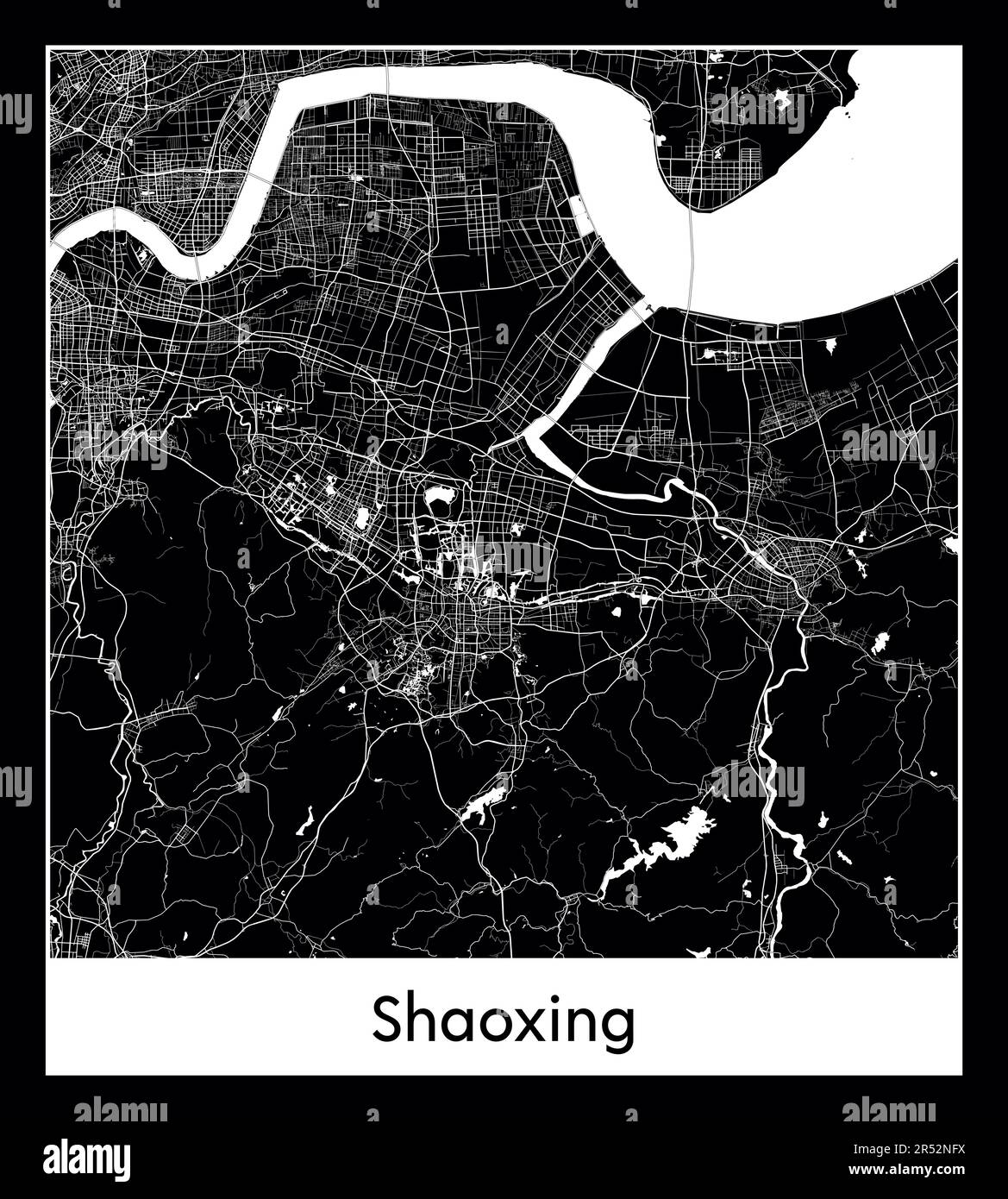 Minimal city map of Shaoxing (China AsiMinimal city map of Shaoxing ...