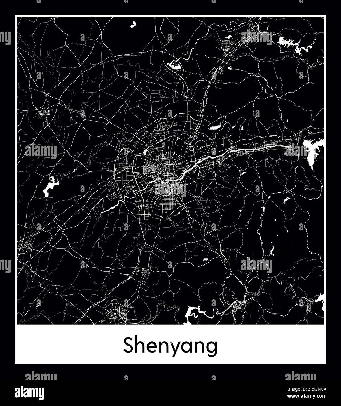 Minimal city map of Shenyang (China AsMinimal city map of Shenyang ...