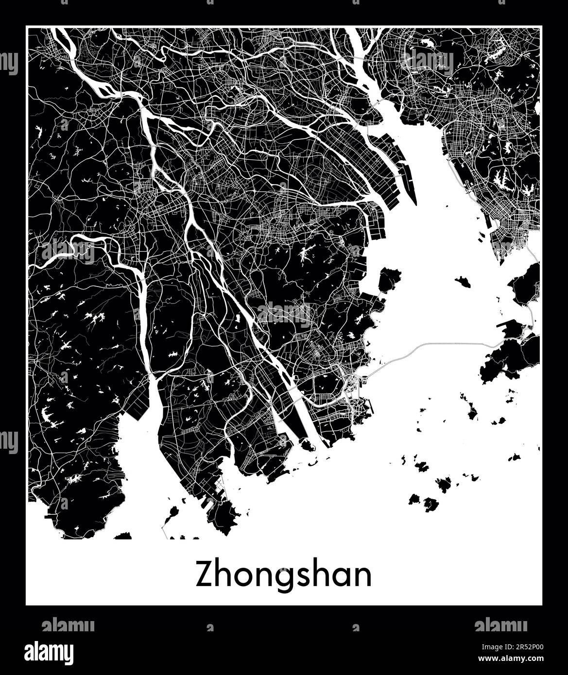 Minimal city map of Zhongshan (China AMinimal city map of Zhongshan ...