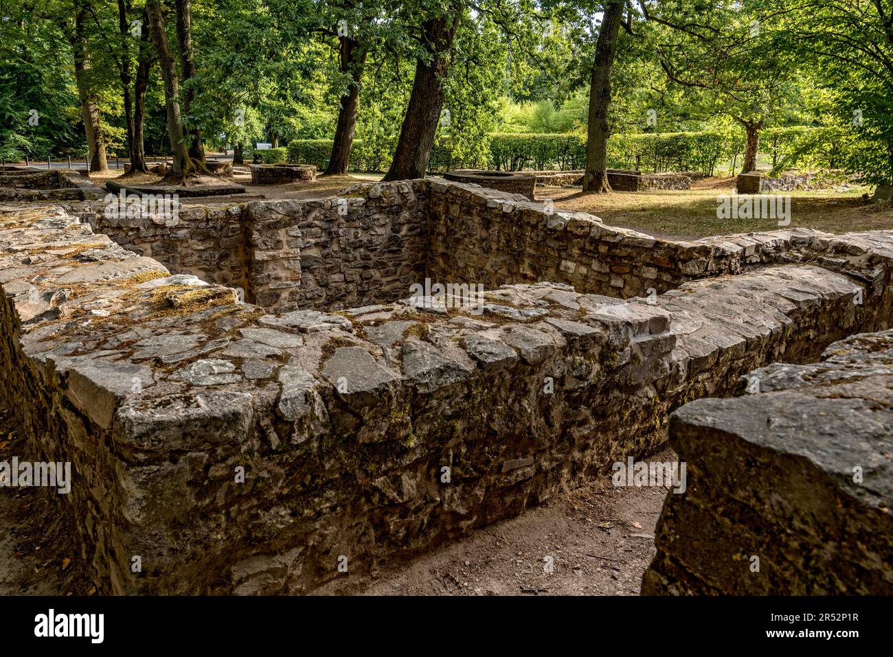 Ruins, foundation walls, cellars, wells, cisterns, remains of camp ...