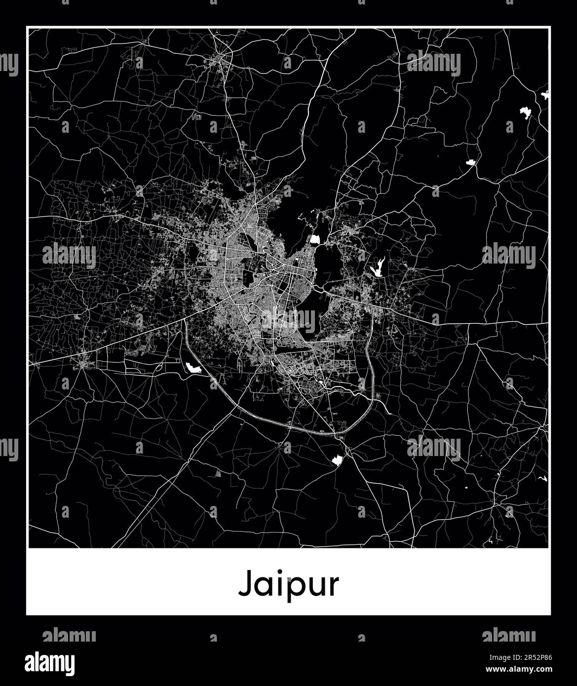 Minimal city map of Jaipur (India Asia)Minimal city map of Jaipur ...