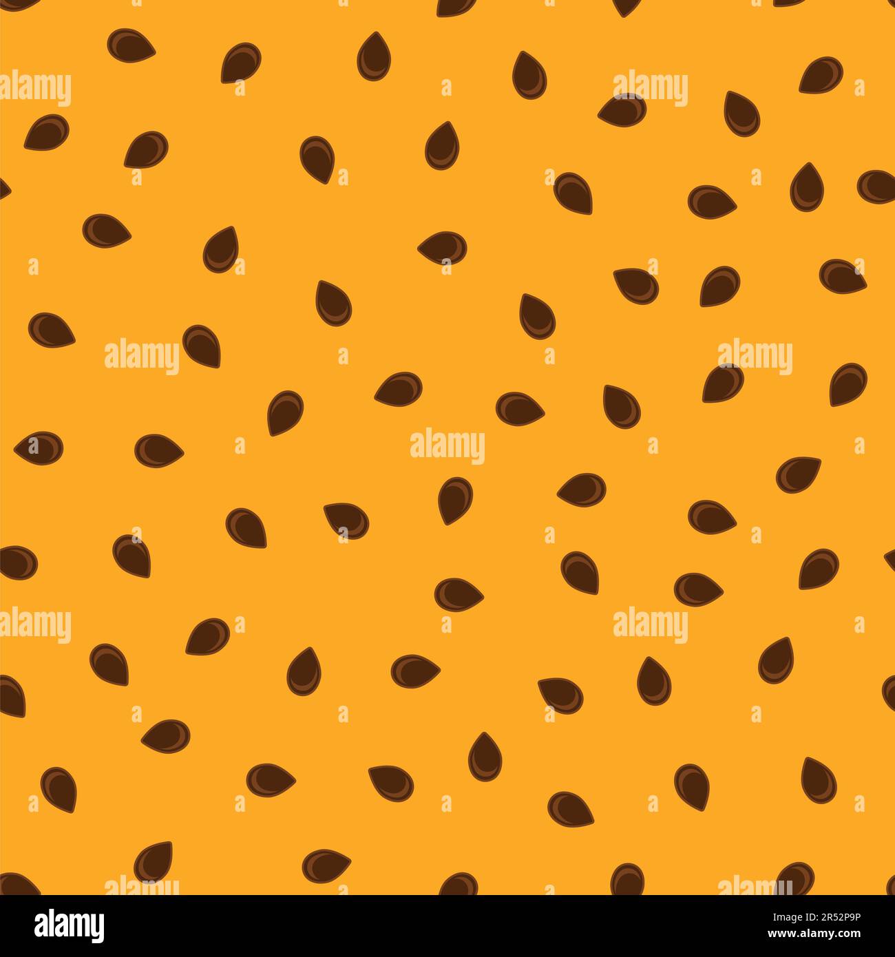 Seamless Passion Fruit Pattern with Brown Seeds on Orange Background ...