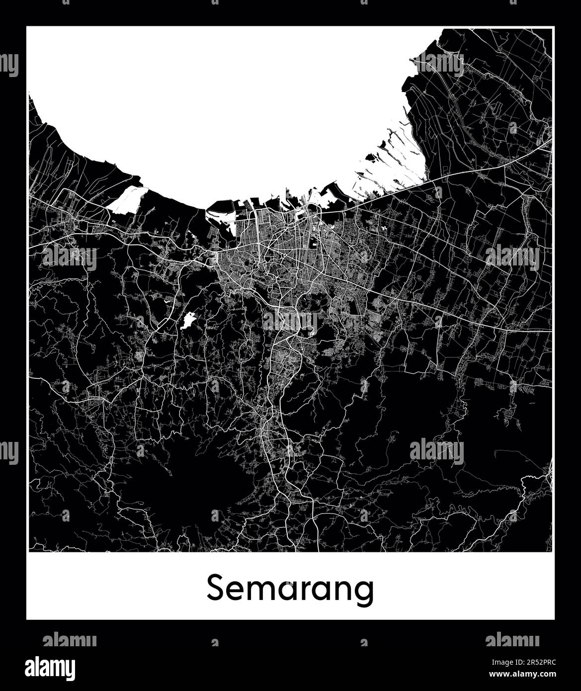 Minimal city map of Semarang (IndonesiMinimal city map of Semarang ...