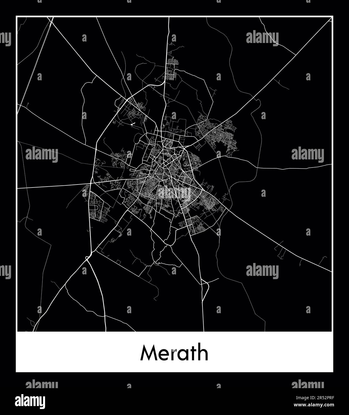 Minimal city map of Merath (India Asia)Minimal city map of Merath ...