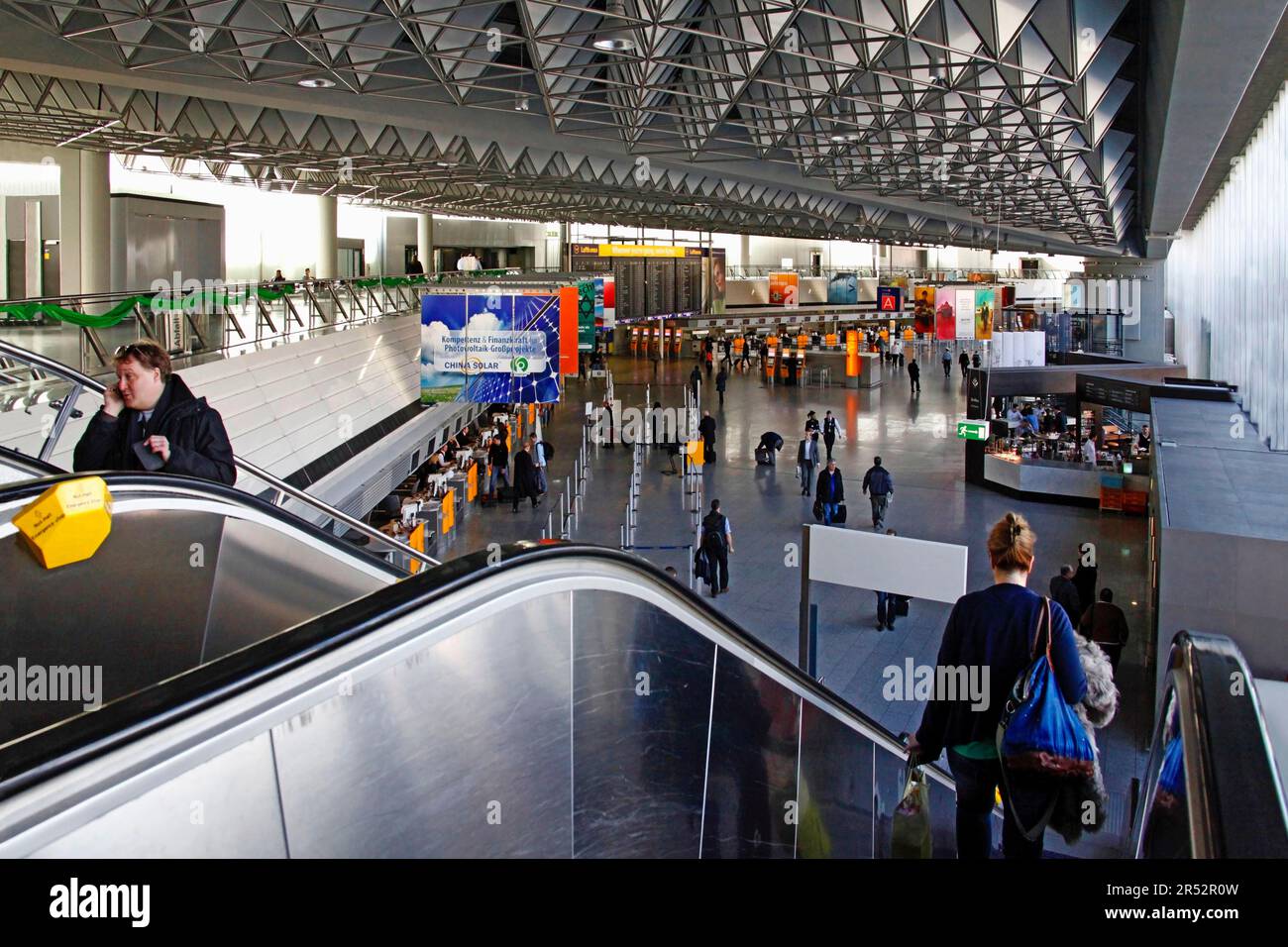 Terminal 1, International Departures Hall, check-in, escalators ...