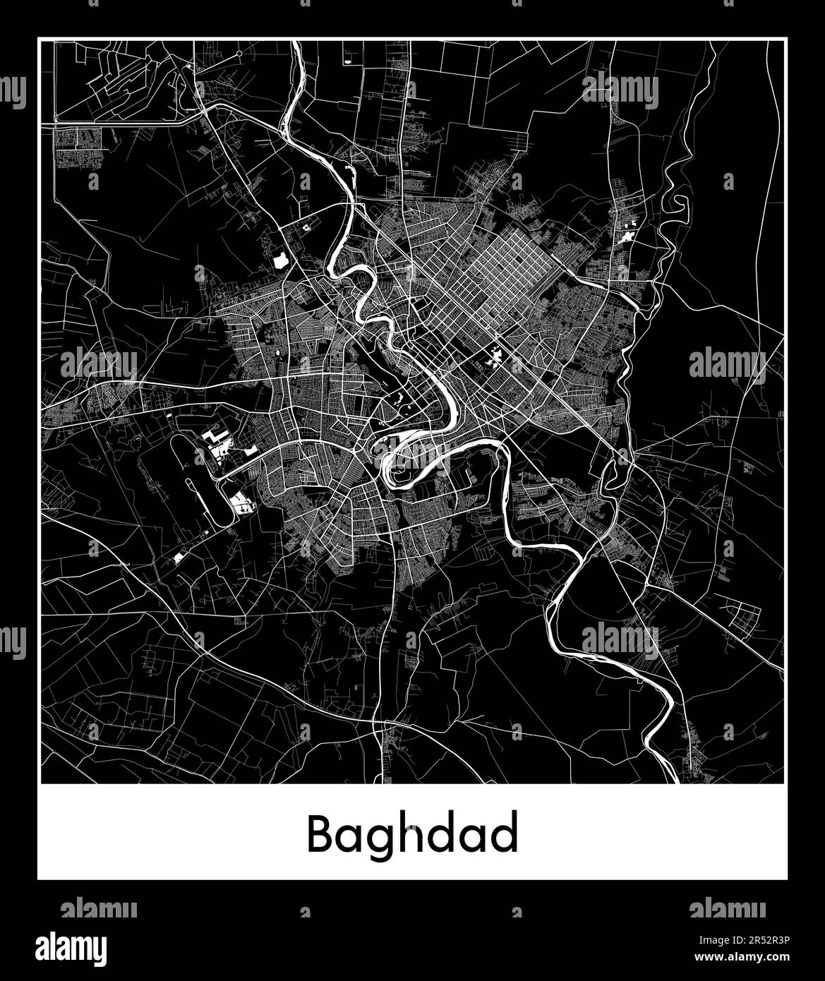 Minimal City Map Of Baghdad Iraq Asiaminimal City Map Of Baghdad Iraq Asia Stock Vector Image
