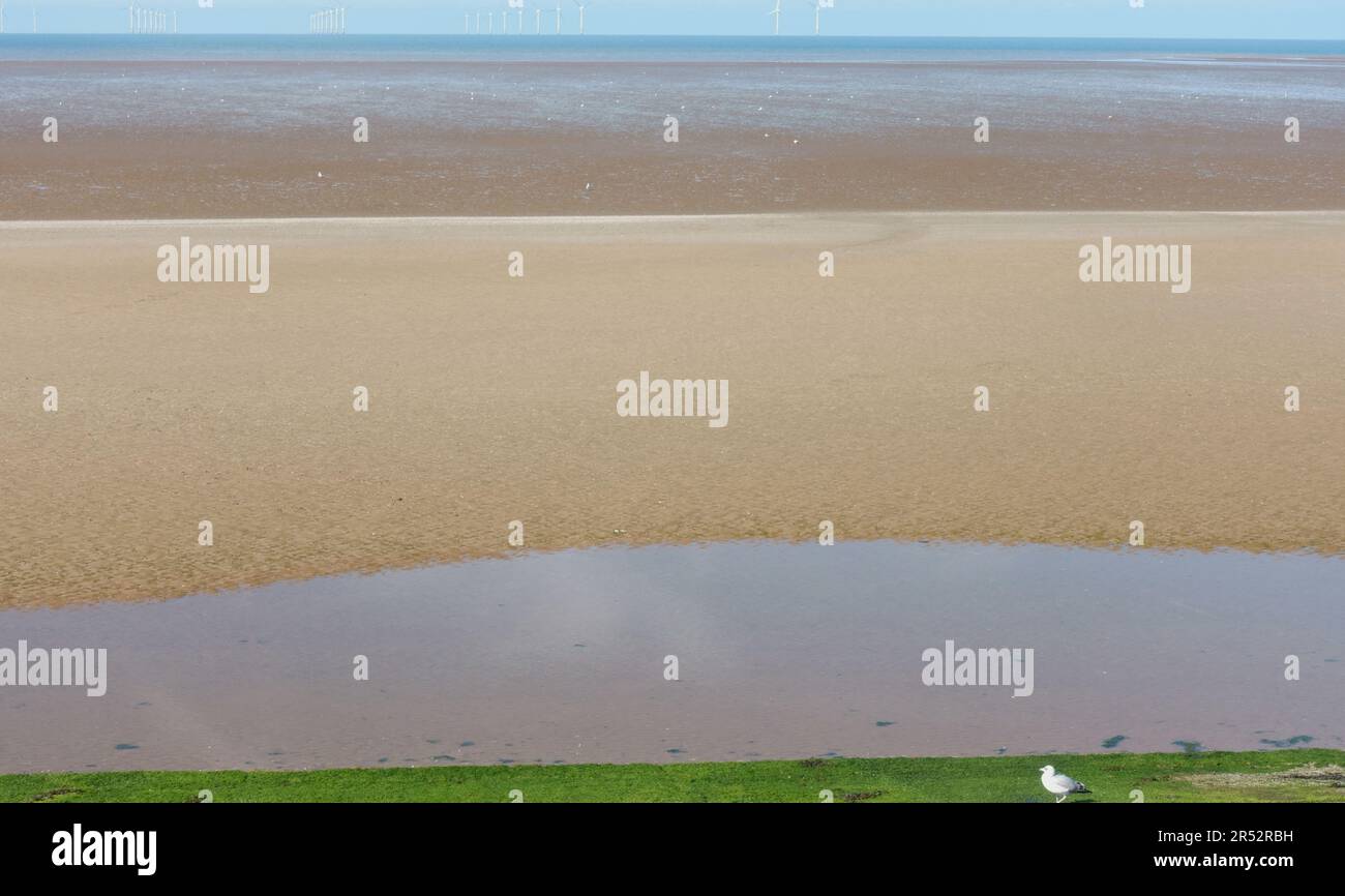 Wallasey beach Wirral Merseyside England UK Stock Photo - Alamy