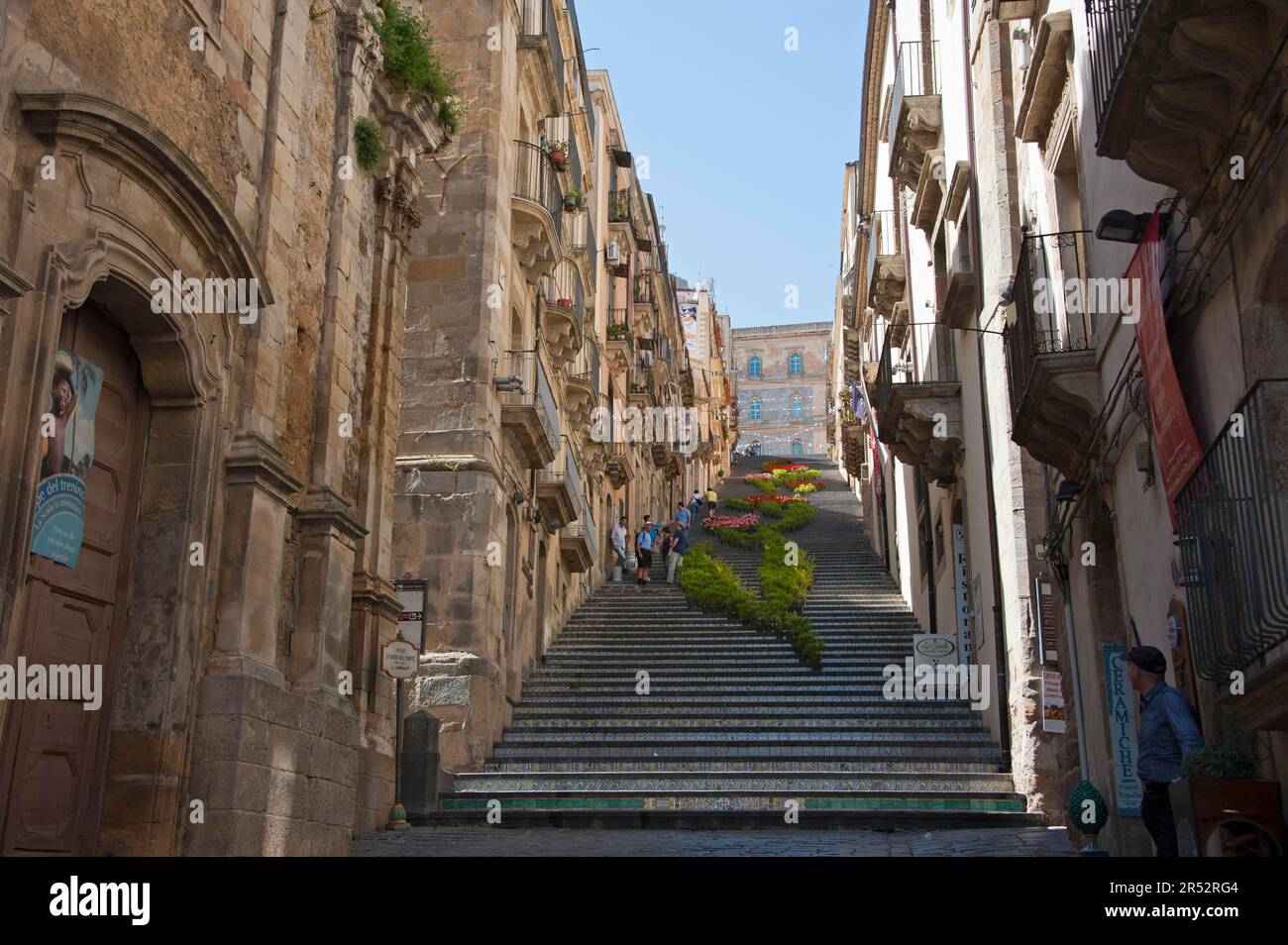 Stairs, Santa Maria del Monte, Caltagirone, Province of Catania, Sicily ...