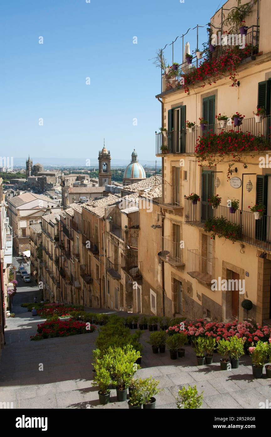 Old Town, Caltagirone, Province of Catania, Sicily, Italy, Santa Maria ...