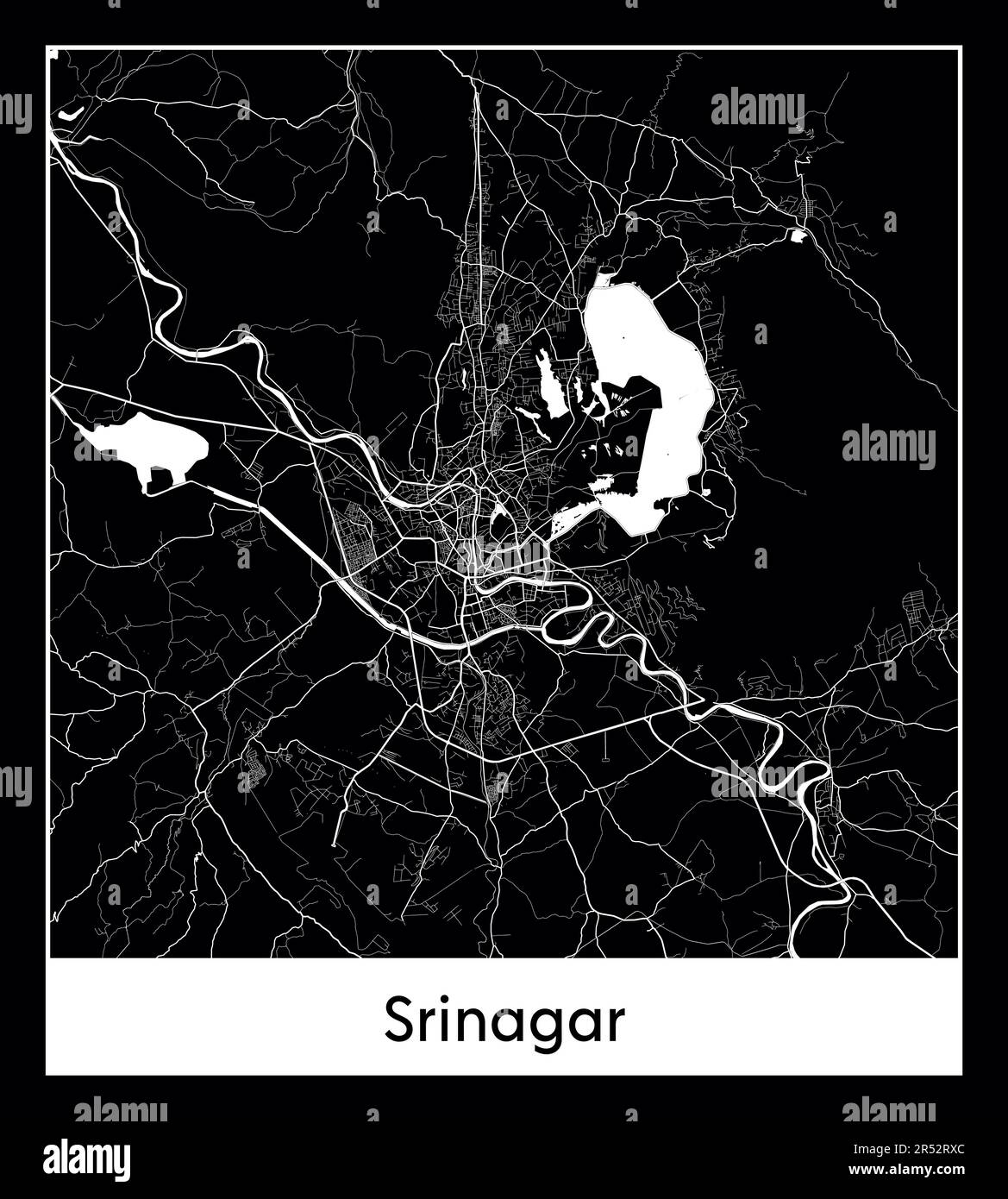 Minimal city map of Srinagar (India Asia)Minimal city map of Srinagar (India Asia Stock Vector ...