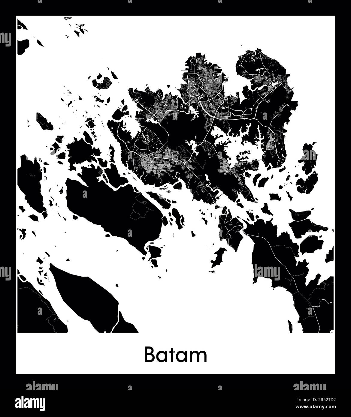 Minimal city map of Batam (Indonesia AsMinimal city map of Batam ...
