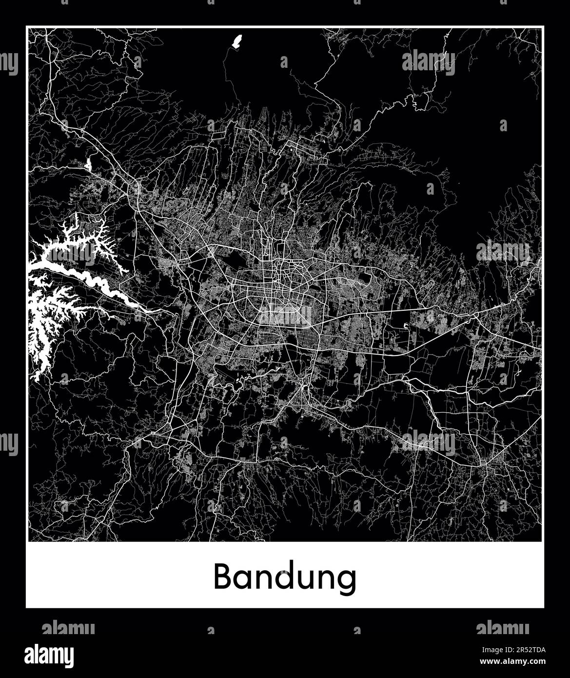 Minimal city map of Bandung (Indonesia Minimal city map of Bandung ...