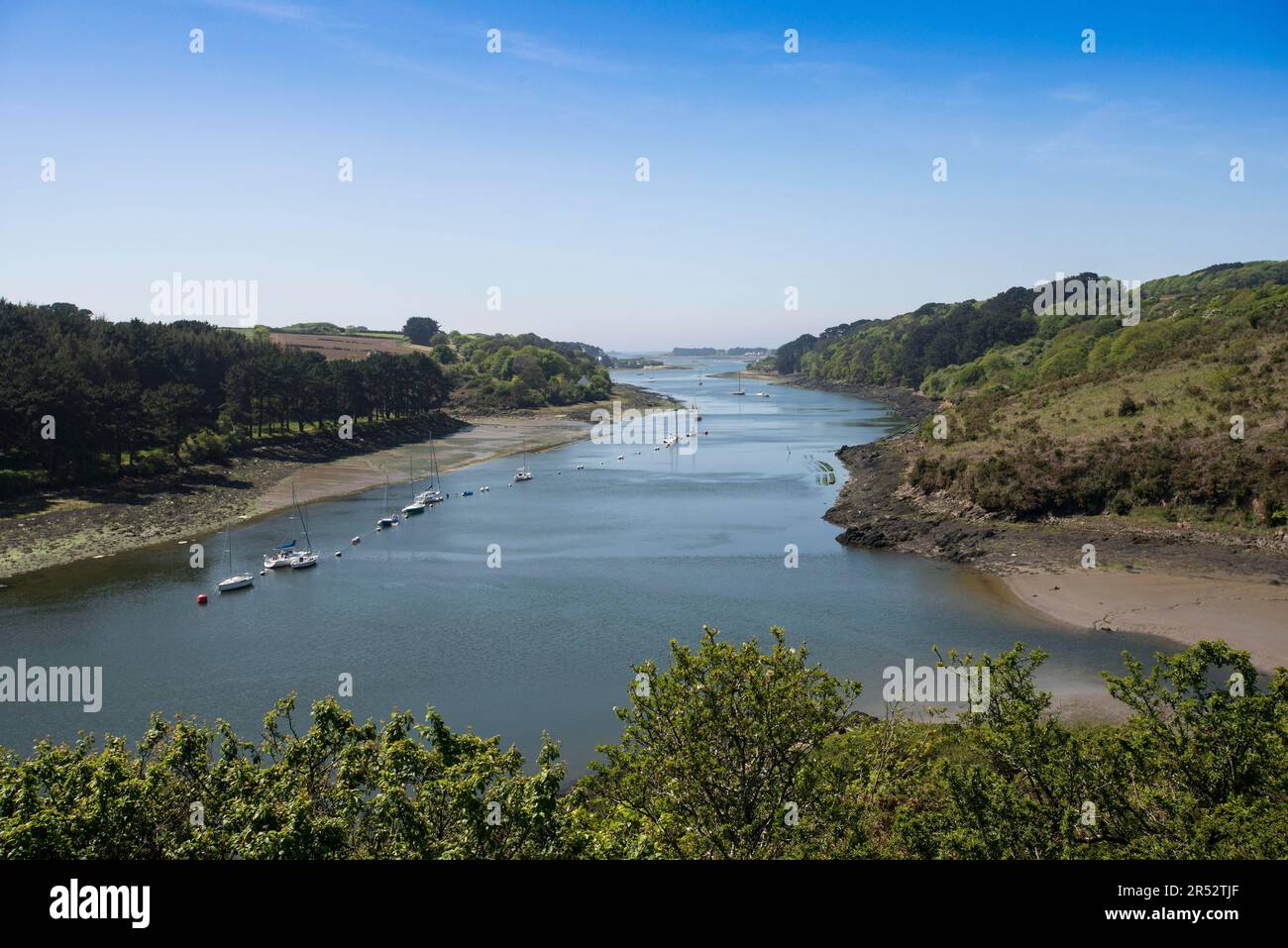 River Aber Benoit, Lannilis, Finistere, Brittany, France Stock Photo ...
