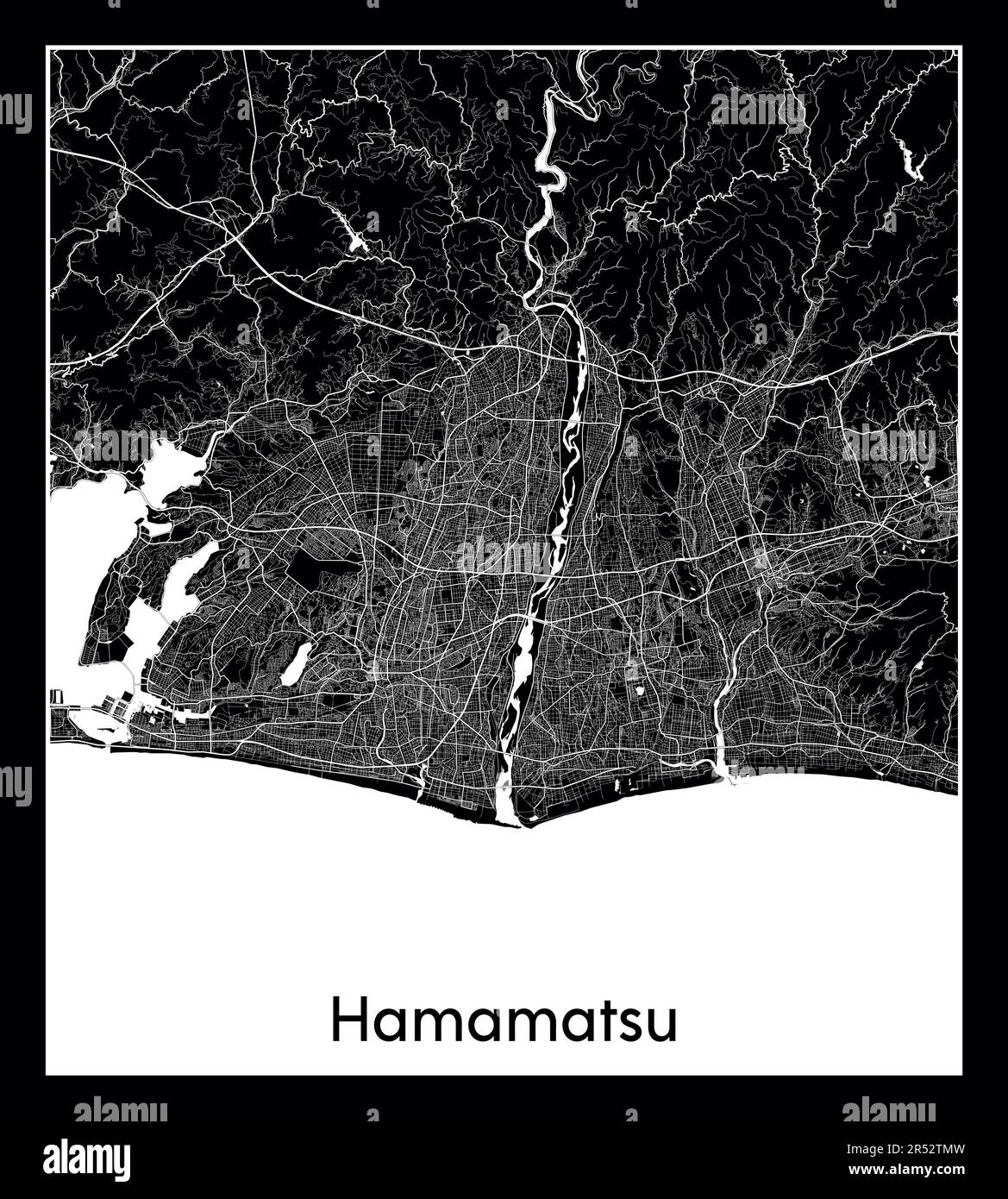 Minimal city map of Hamamatsu (Japan Minimal city map of Hamamatsu ...