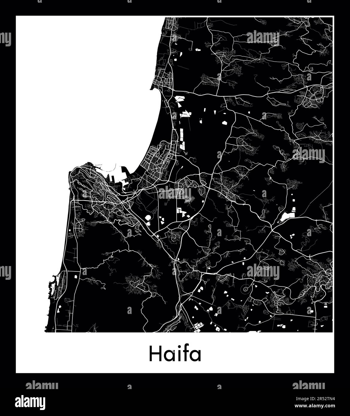 Minimal city map of Haifa (Israel Asia)Minimal city map of Haifa ...