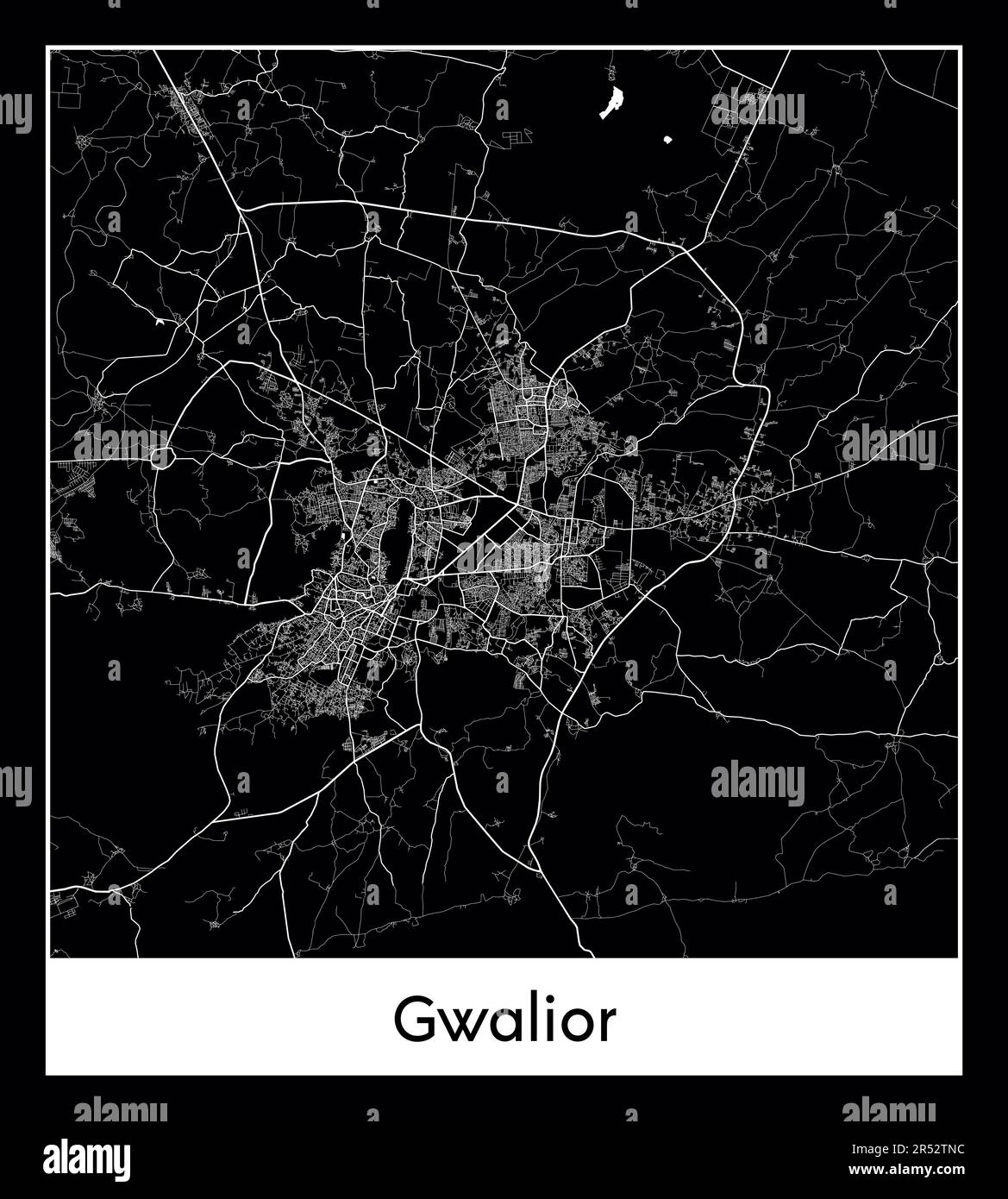 Minimal city map of Gwalior (India Asia)Minimal city map of Gwalior ...