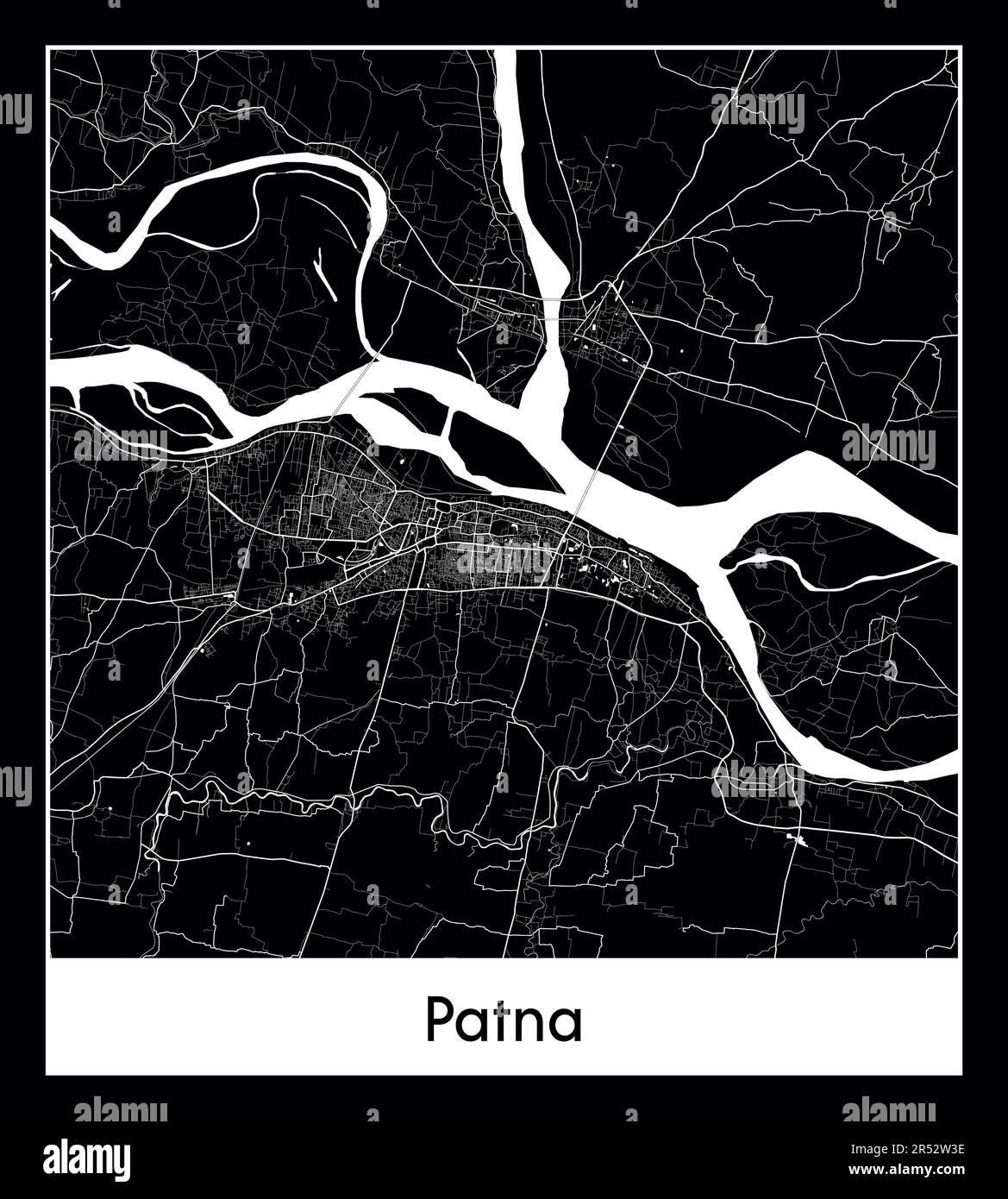 Minimal city map of Patna (India Asia)Minimal city map of Patna (India ...