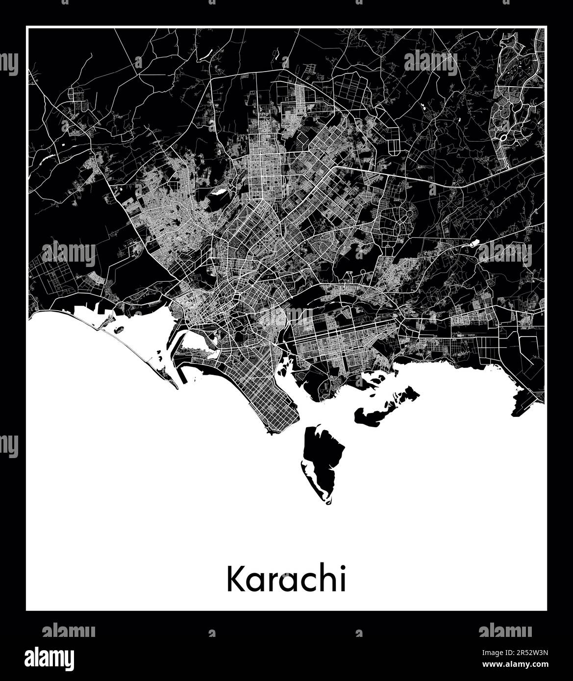 Minimal city map of Karachi (Pakistan AsMinimal city map of Karachi ...