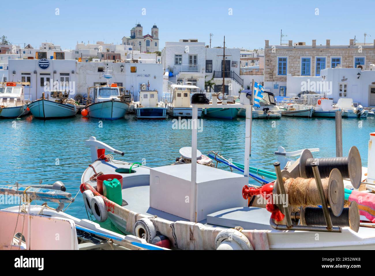 Fishing port, Naoussa, Paros, Cyclades, Greece Stock Photo - Alamy