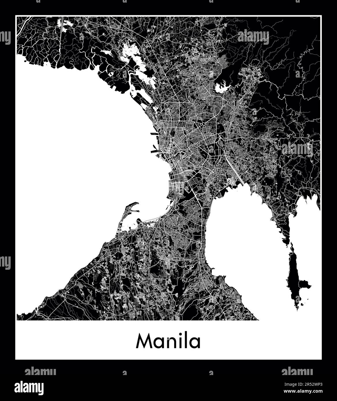 Minimal city map of Manila (Philippines AMinimal city map of Manila ...