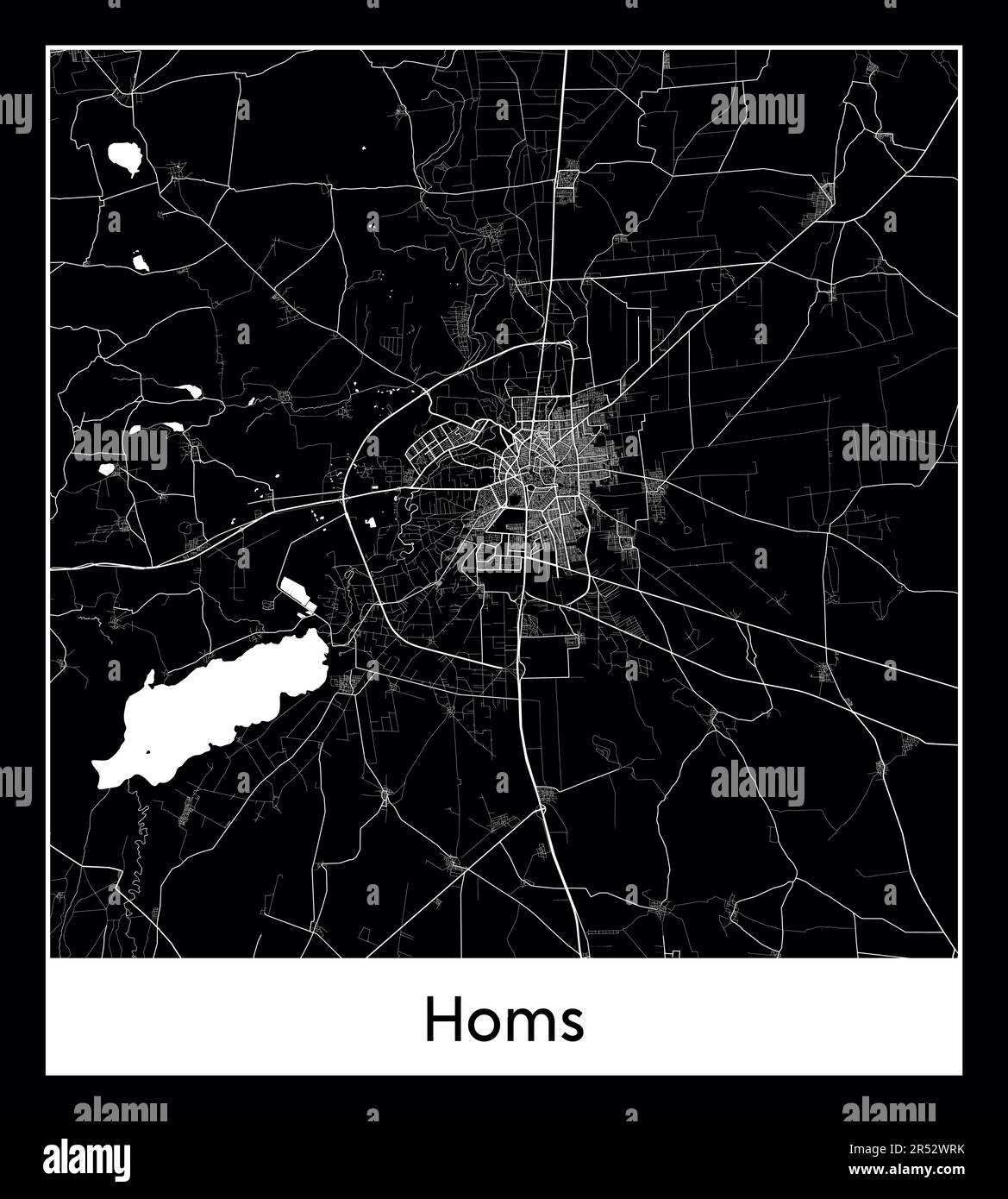 Minimal city map of Homs (Syria Asia)Minimal city map of Homs (Syria ...