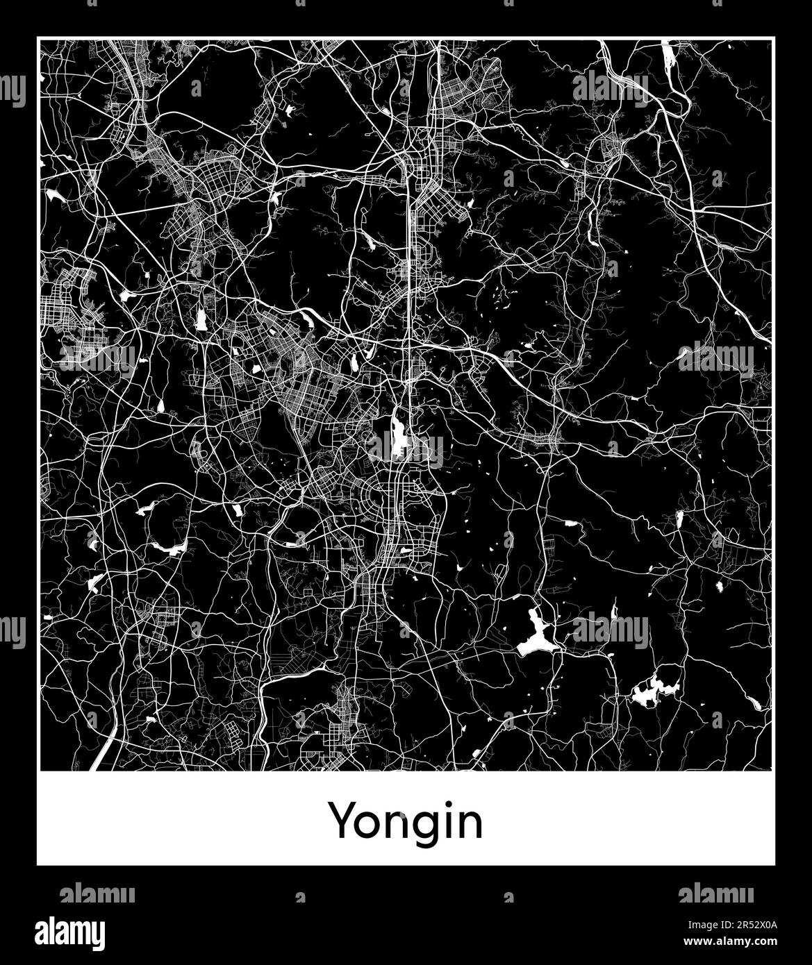 Minimal city map of Yongin (South KoreaMinimal city map of Yongin ...