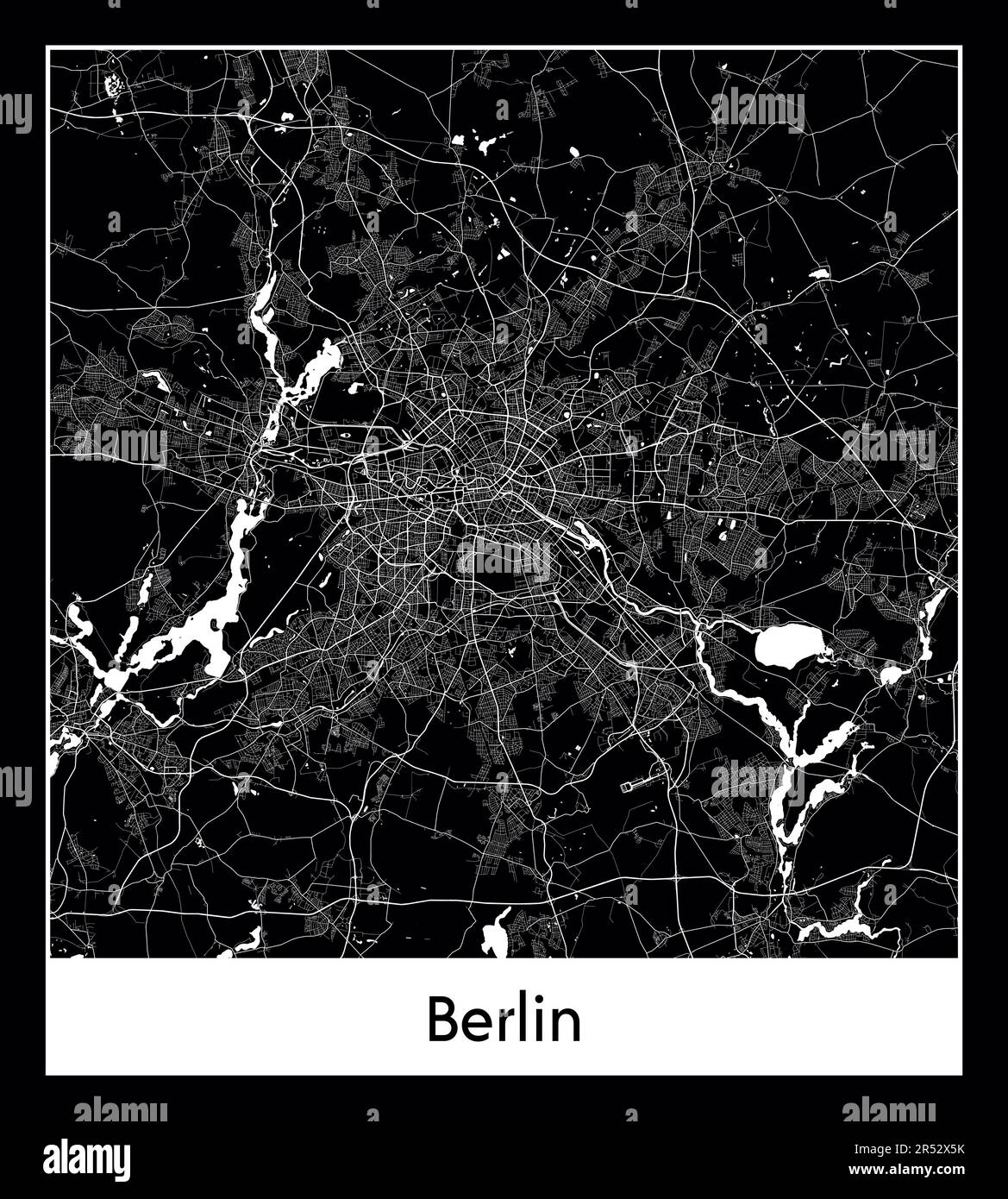 Minimal city map of Berlin (Germany EurMinimal city map of Berlin ...