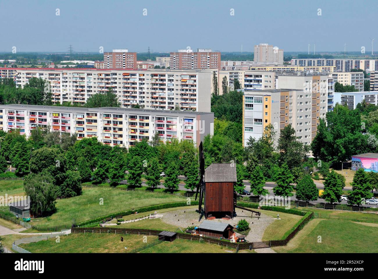 Windmill Marzahn, housing estate, Marzahn, Berlin, Germany, Alt-Marzahn ...