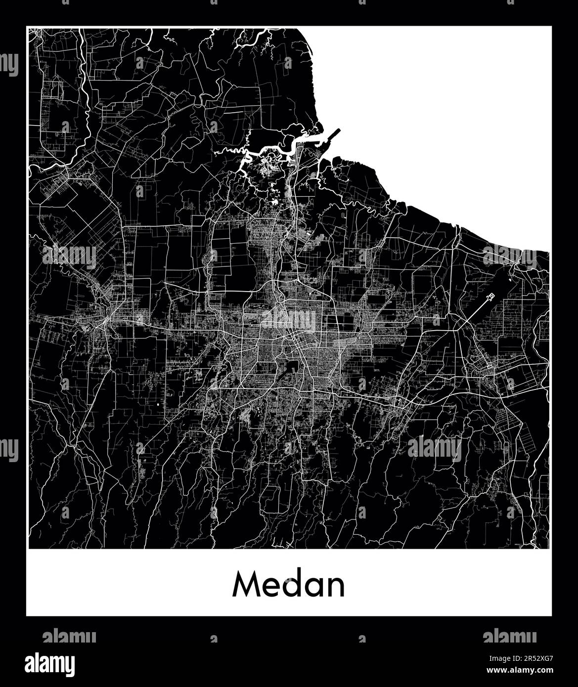 Minimal city map of Medan (Indonesia AMinimal city map of Medan ...