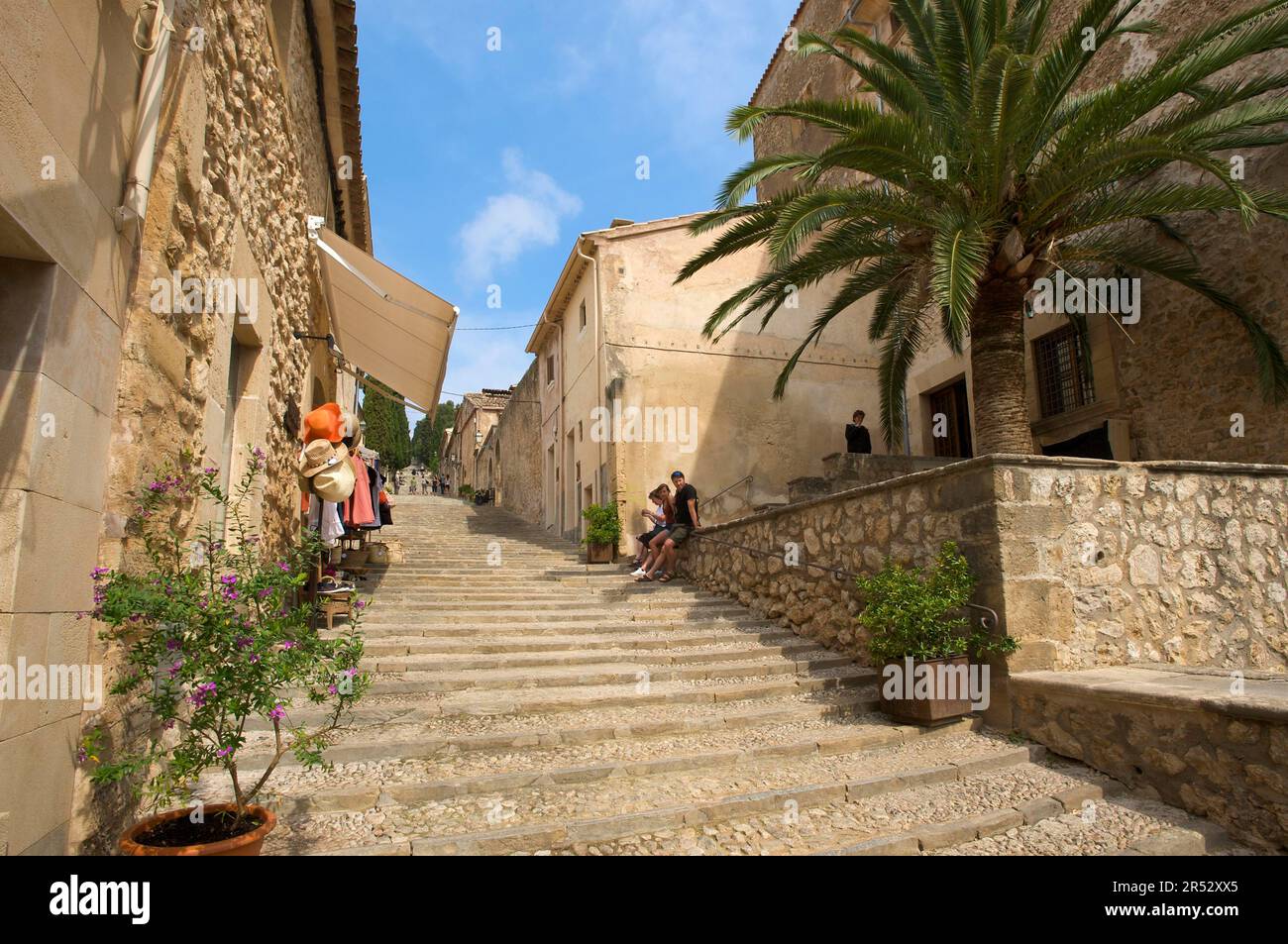 Stairs to Calvary in Pollensa, Majorca, Balearic Islands, Spain ...
