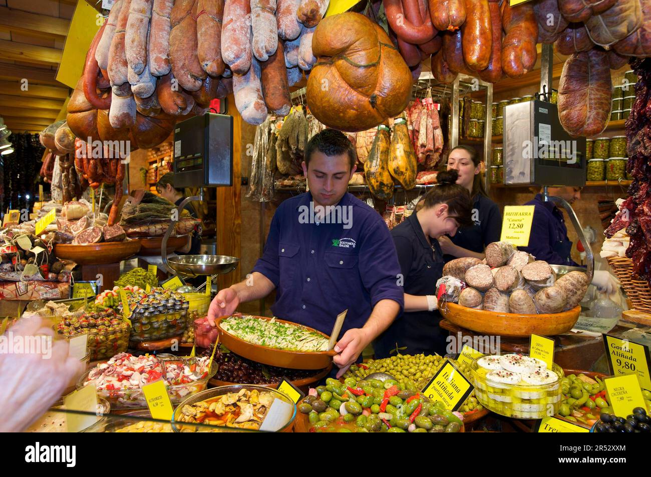 Market hall in the old town of Palma de Majorca, Majorca, Balearic ...
