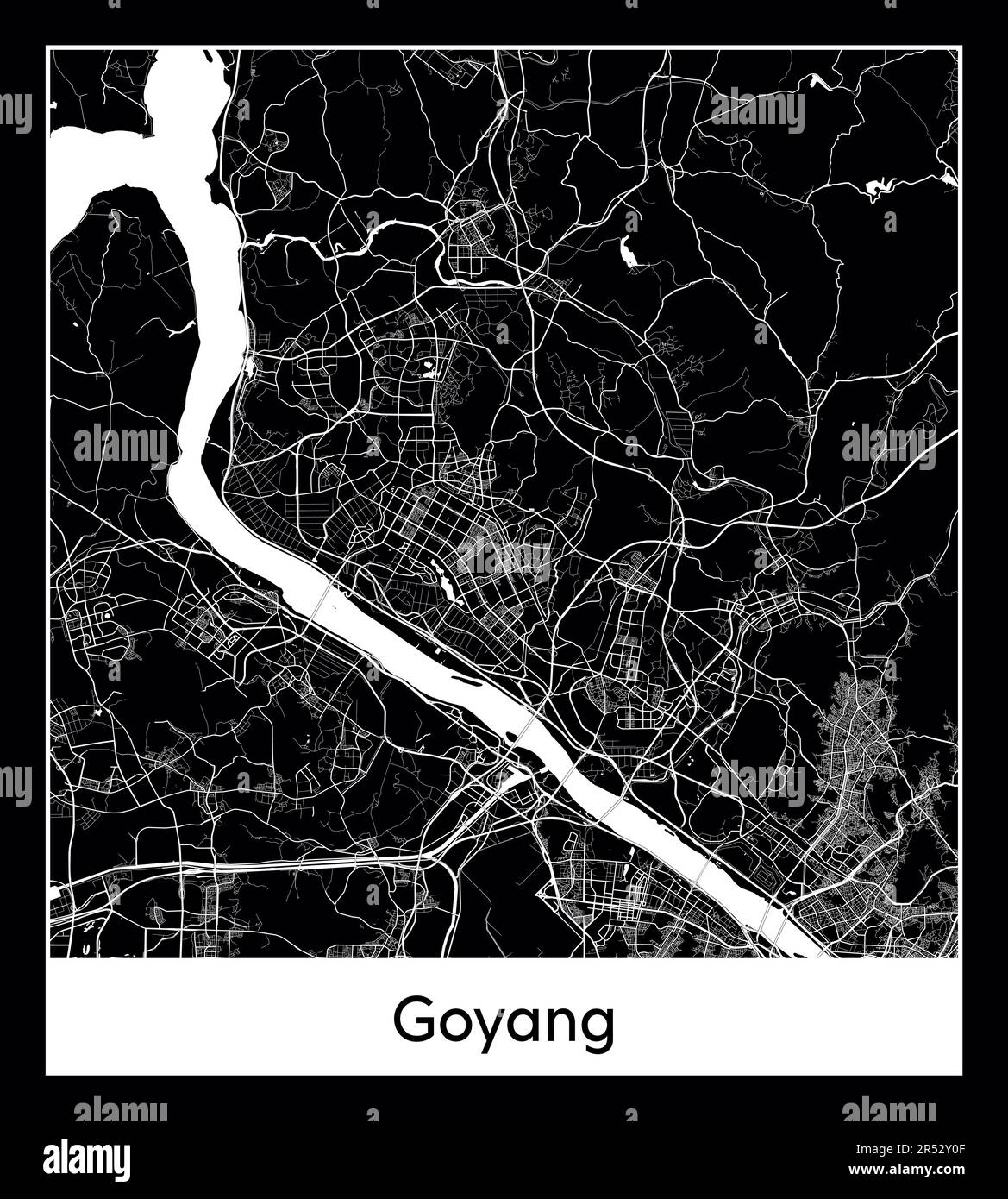 Minimal city map of Goyang (South KoreMinimal city map of Goyang (South ...