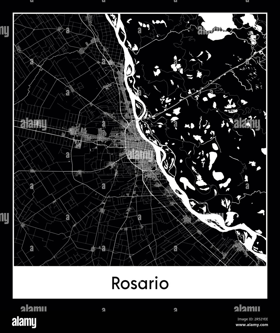 Minimal city map of Rosario (Argentina South America Stock Vector Image ... Minimal city map of Rosario (Argentina South America Stock Vector Image ...