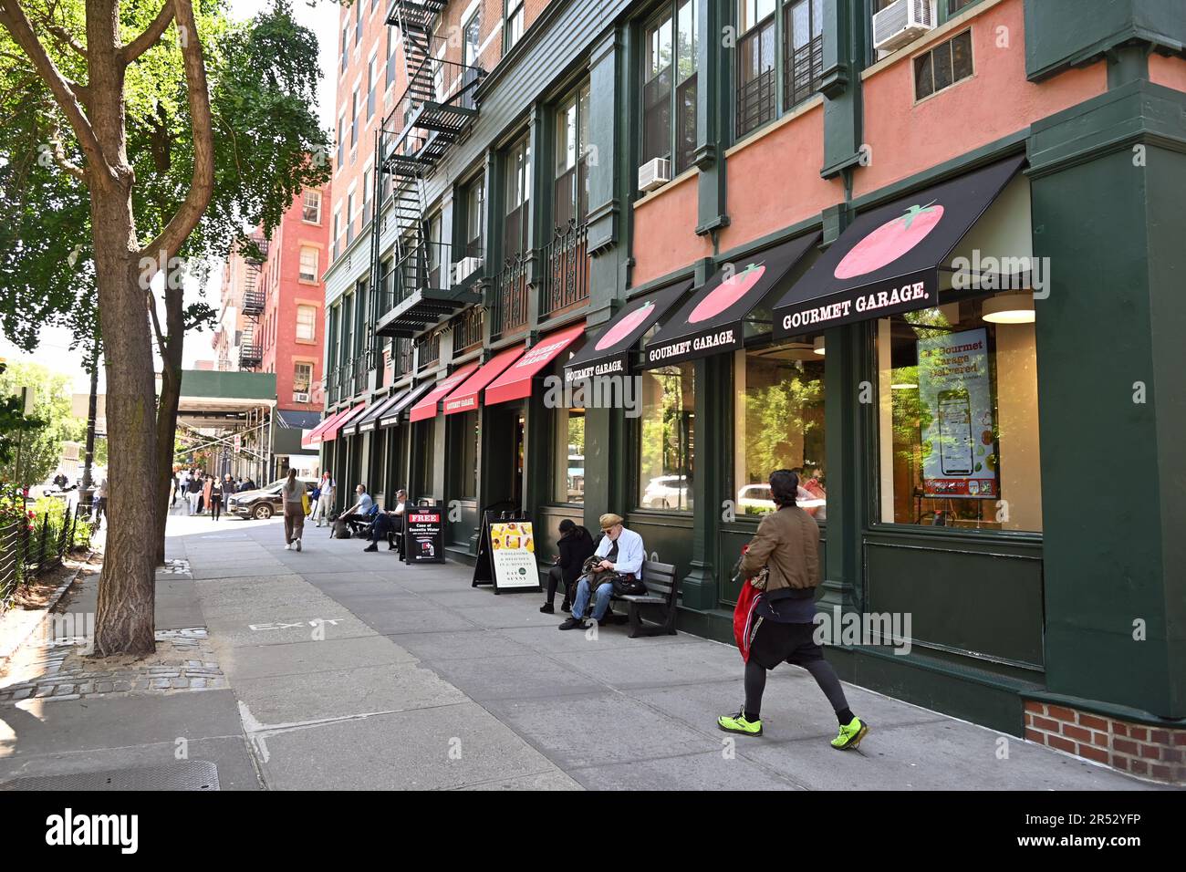 Storefronts along Hudson Street in the Greenwich Village neighborhood ...