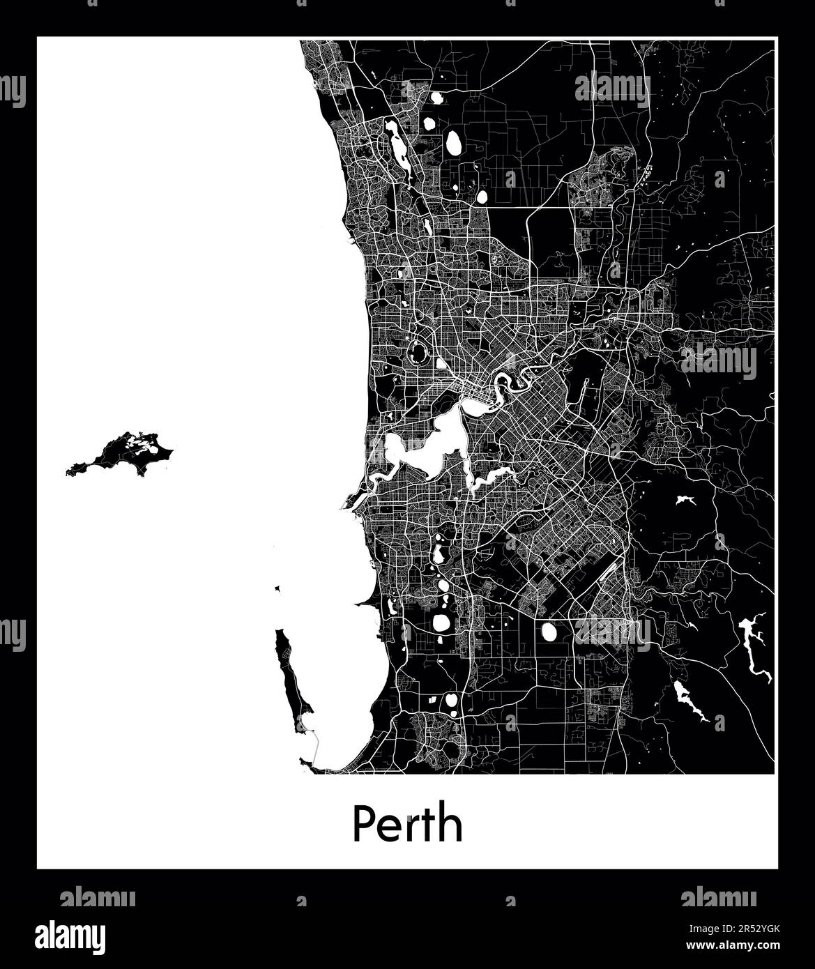 Minimal city map of Perth ( Australia)Minimal city map of Perth ...