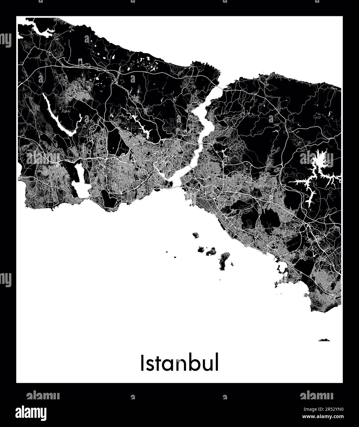 Minimal city map of Istanbul (Turkey EurMinimal city map of Istanbul ...