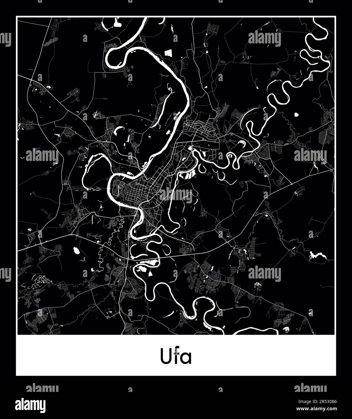 Minimal city map of Ufa (Russia Europe Stock Vector Image & Art - Alamy