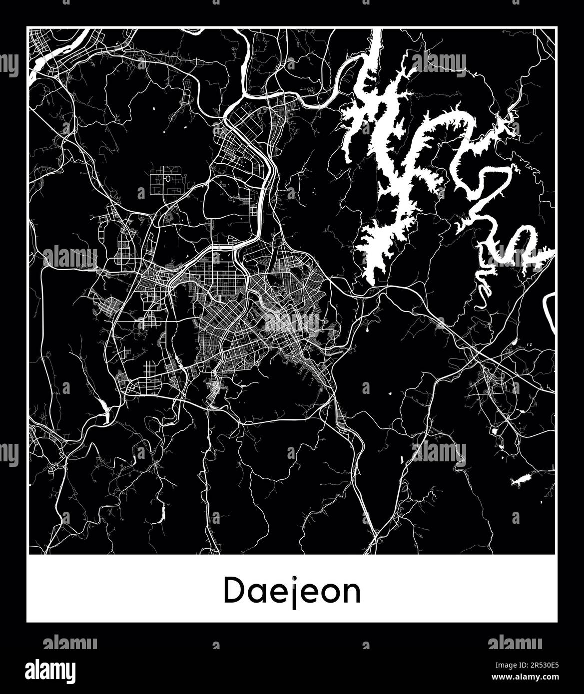 Minimal city map of Daejeon (South KoreMinimal city map of Daejeon ...