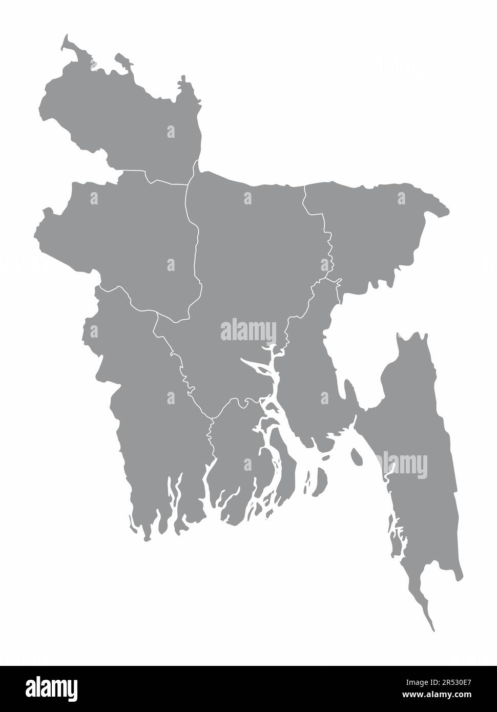 Bangladesh administrative map isolated on white background Stock Vector ...